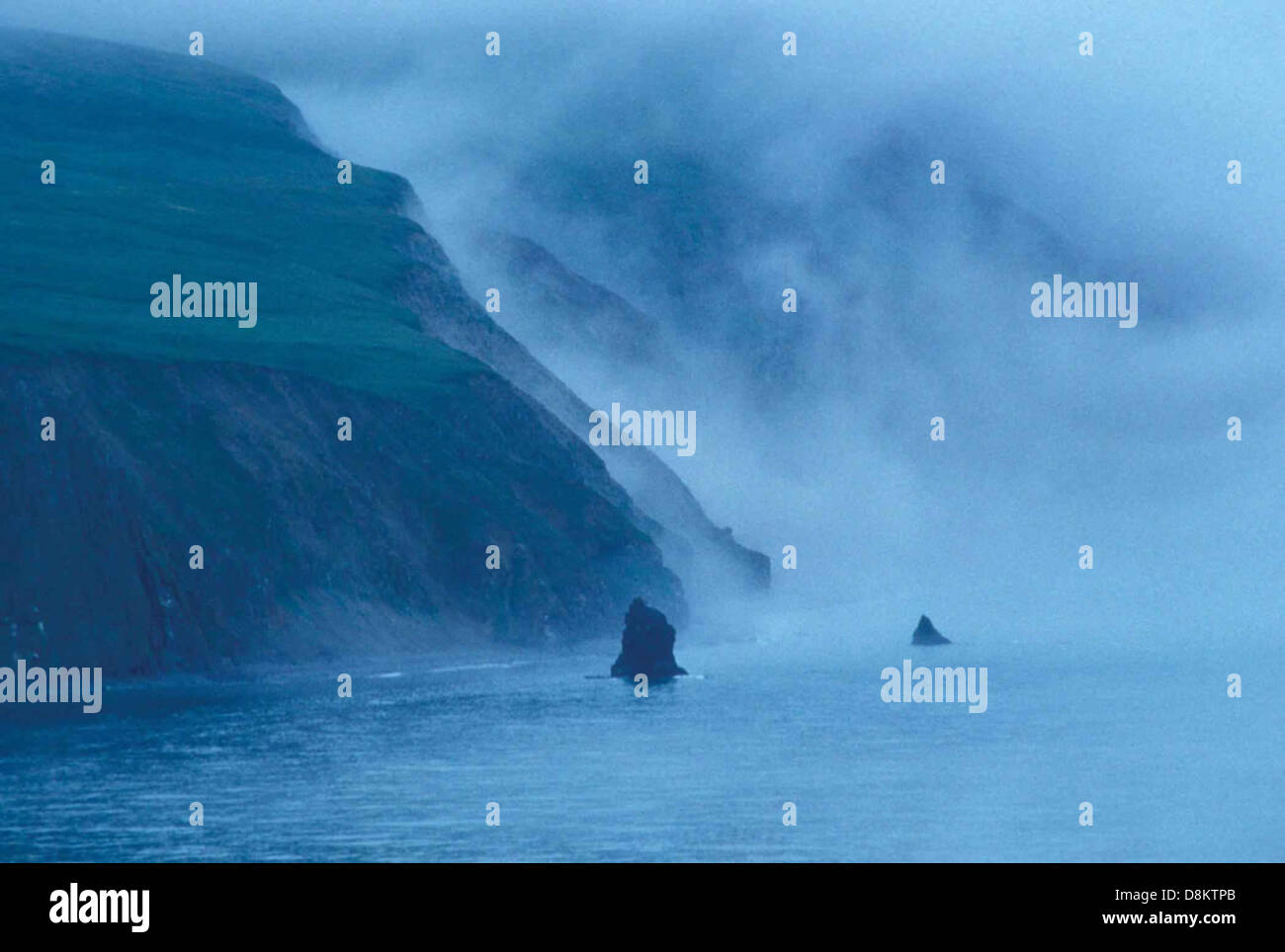 Bering sea in mist foggy scenics Stock Photo - Alamy