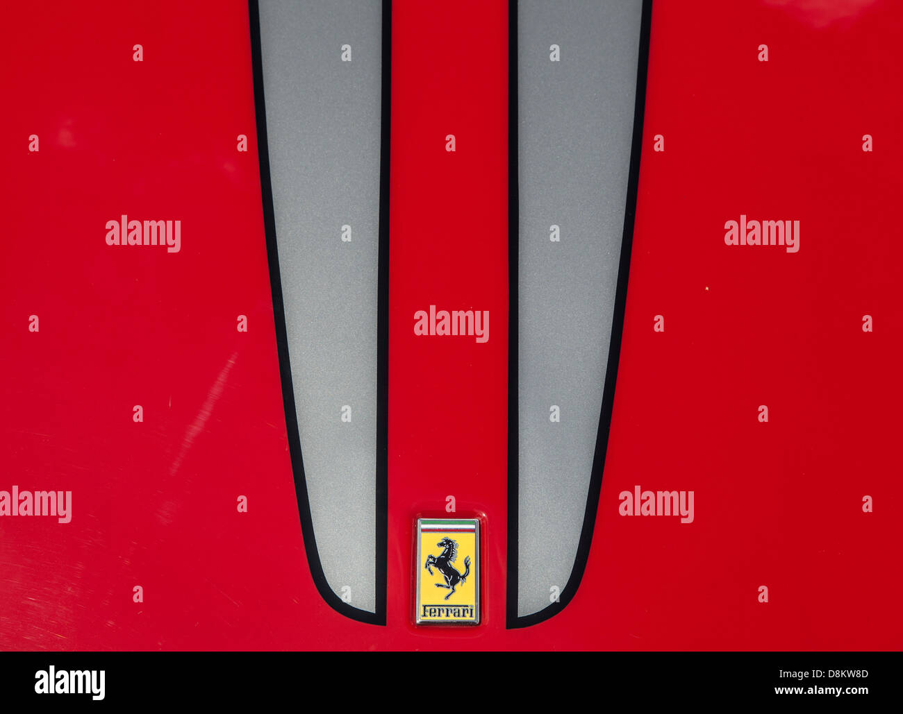 Ferrari racing car with stripes with horse Stock Photo - Alamy