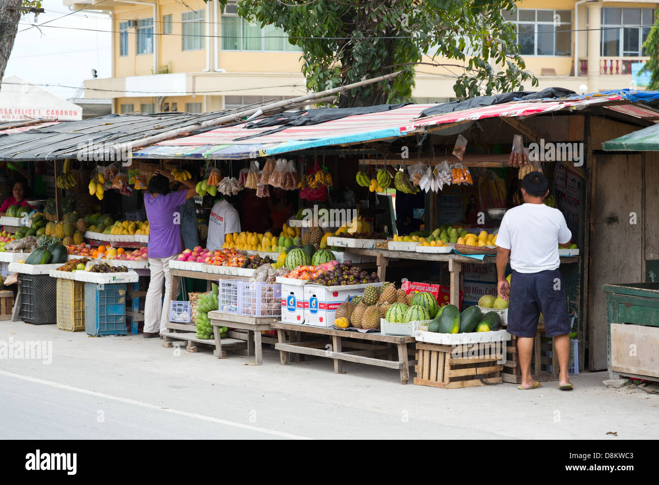 Fruit Stalls in Moalboal on Cebu Island, Philippines Stock Photo - Alamy