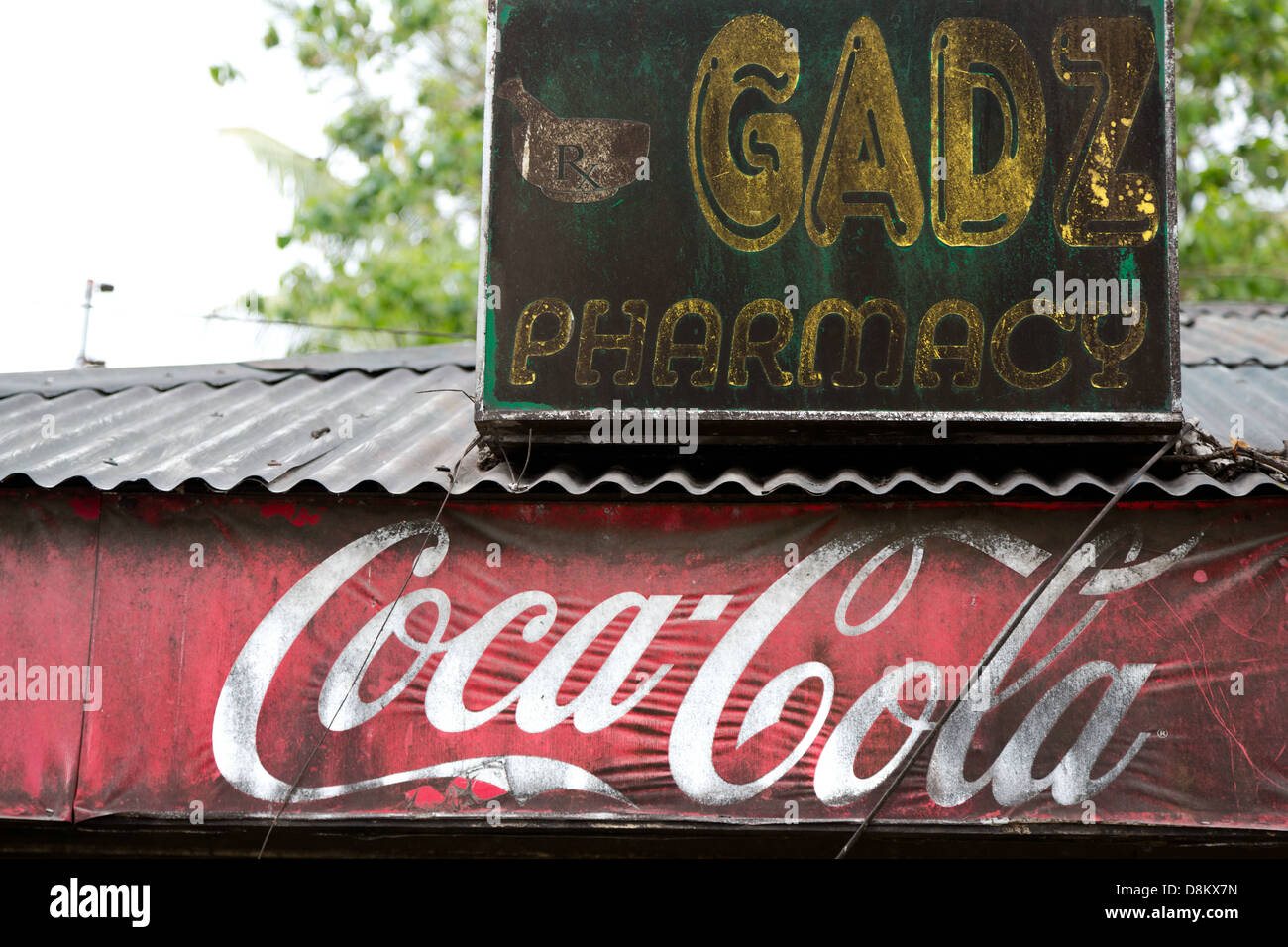 Old Coca Cola Sign in Moalboal on Cebu Island, Philippines Stock Photo ...