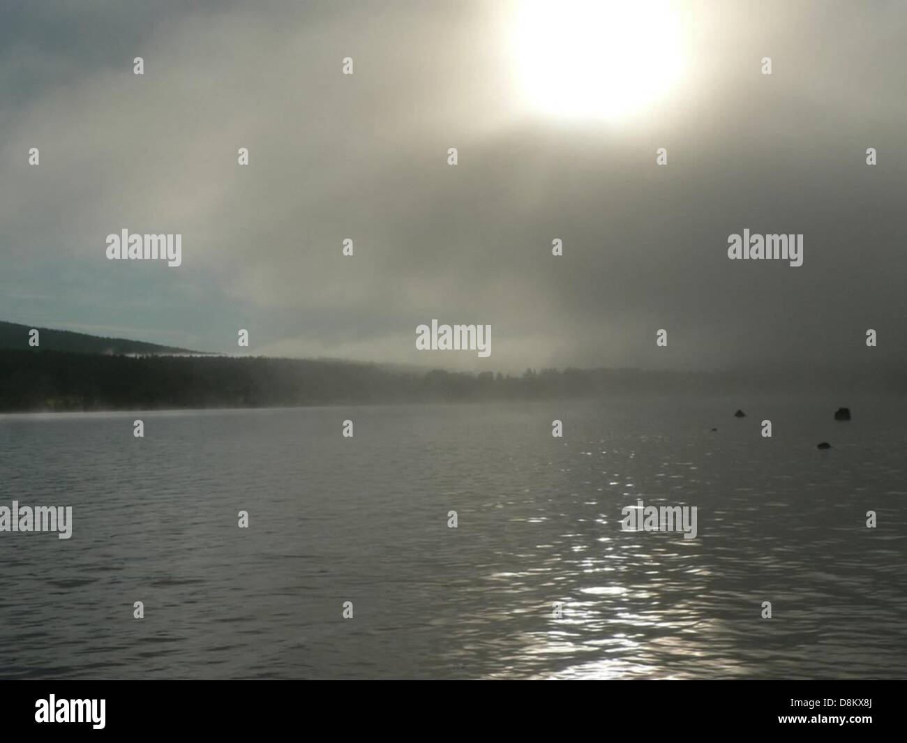 Mist over lake Stock Photo - Alamy