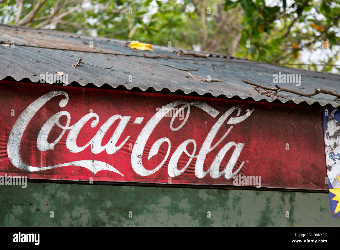 Old Coca Cola Sign in Moalboal on Cebu Island, Philippines Stock Photo ...