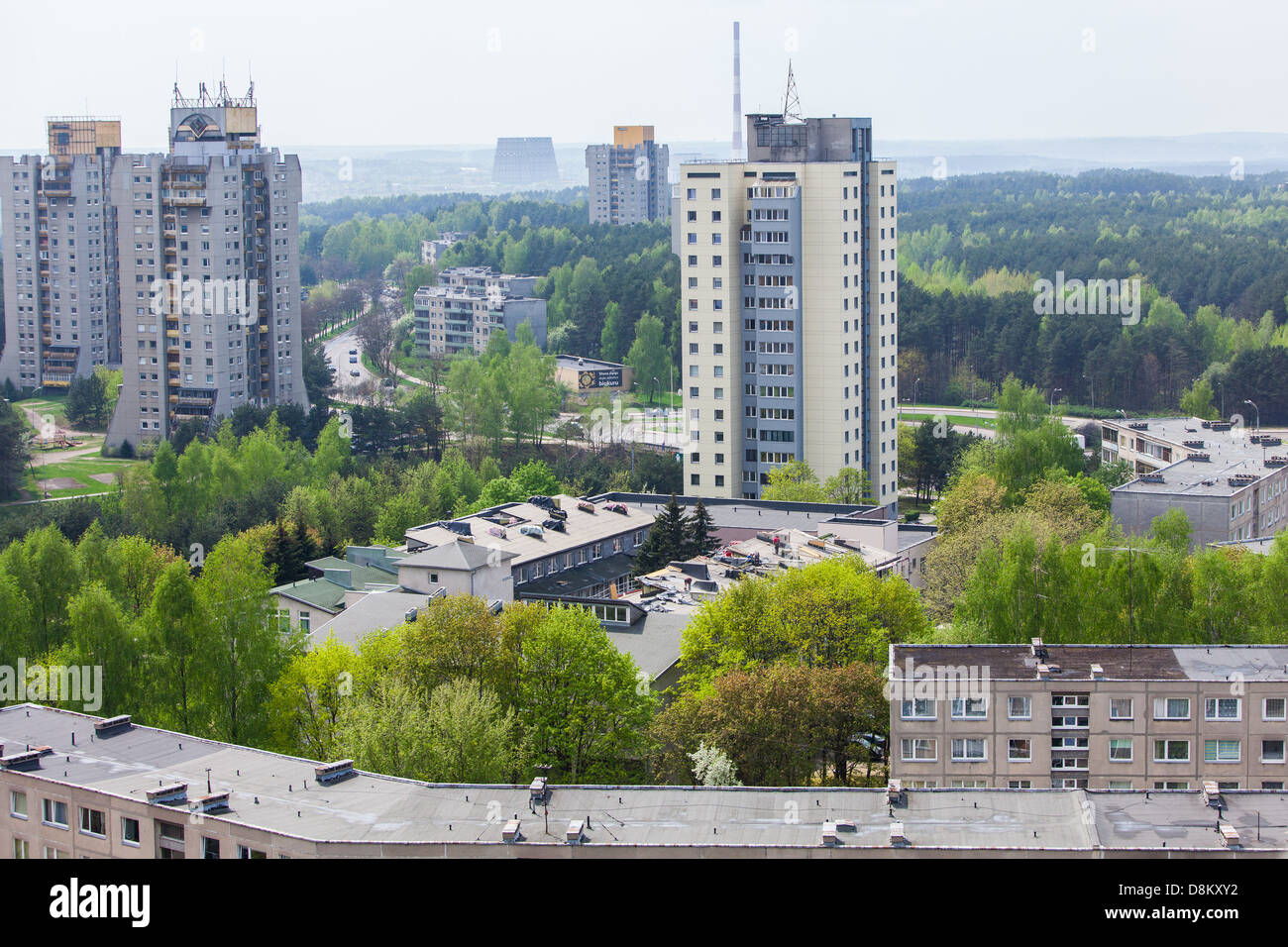 Panoramic view of Lazdynai disctrict in Vilnius Lithuania Stock Photo ...