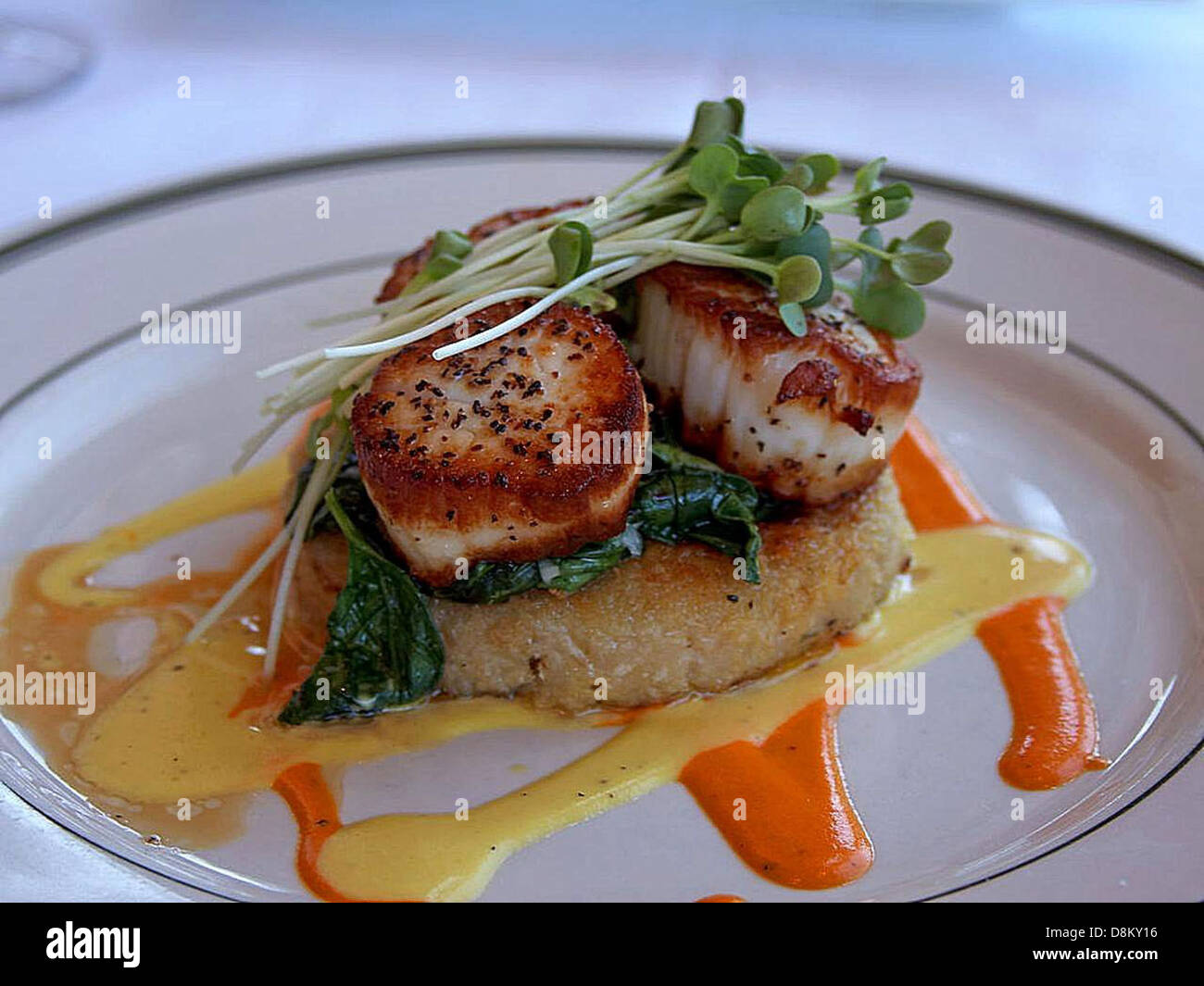 Seared scallops are beautifully browned on the outside while remaining ...