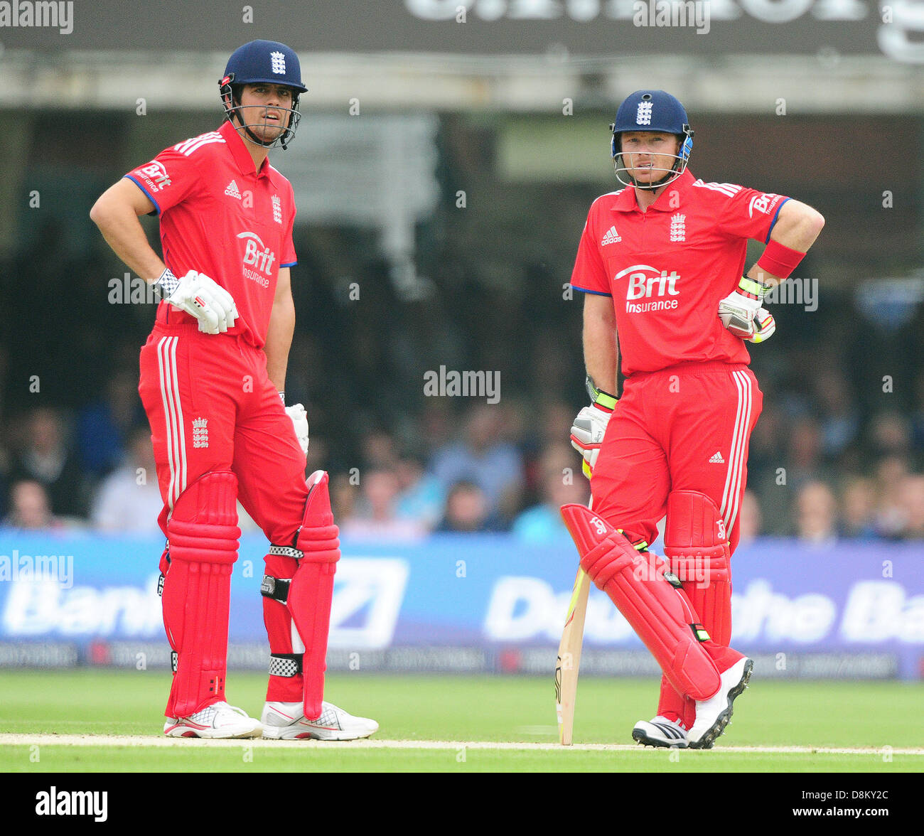 Alastair cook and ian bell at lords cricket ground hi-res stock ...