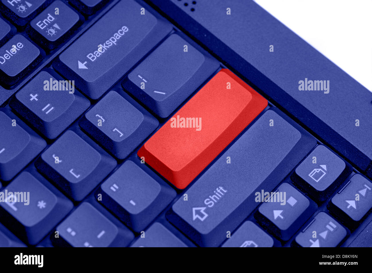keyboard with red empty button Stock Photo - Alamy