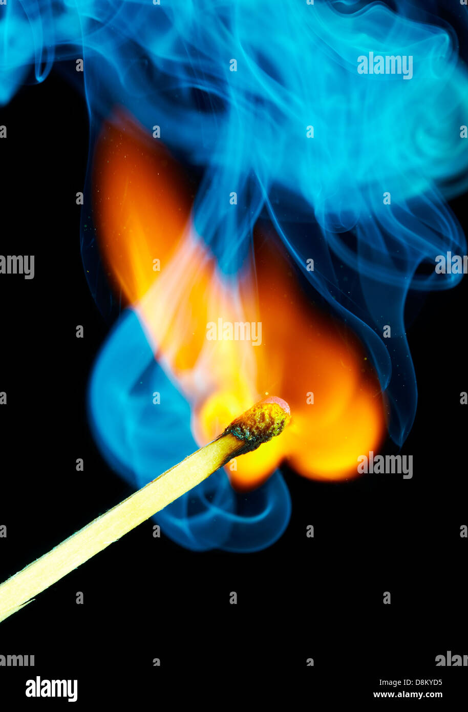Match flame and smoke Stock Photo - Alamy