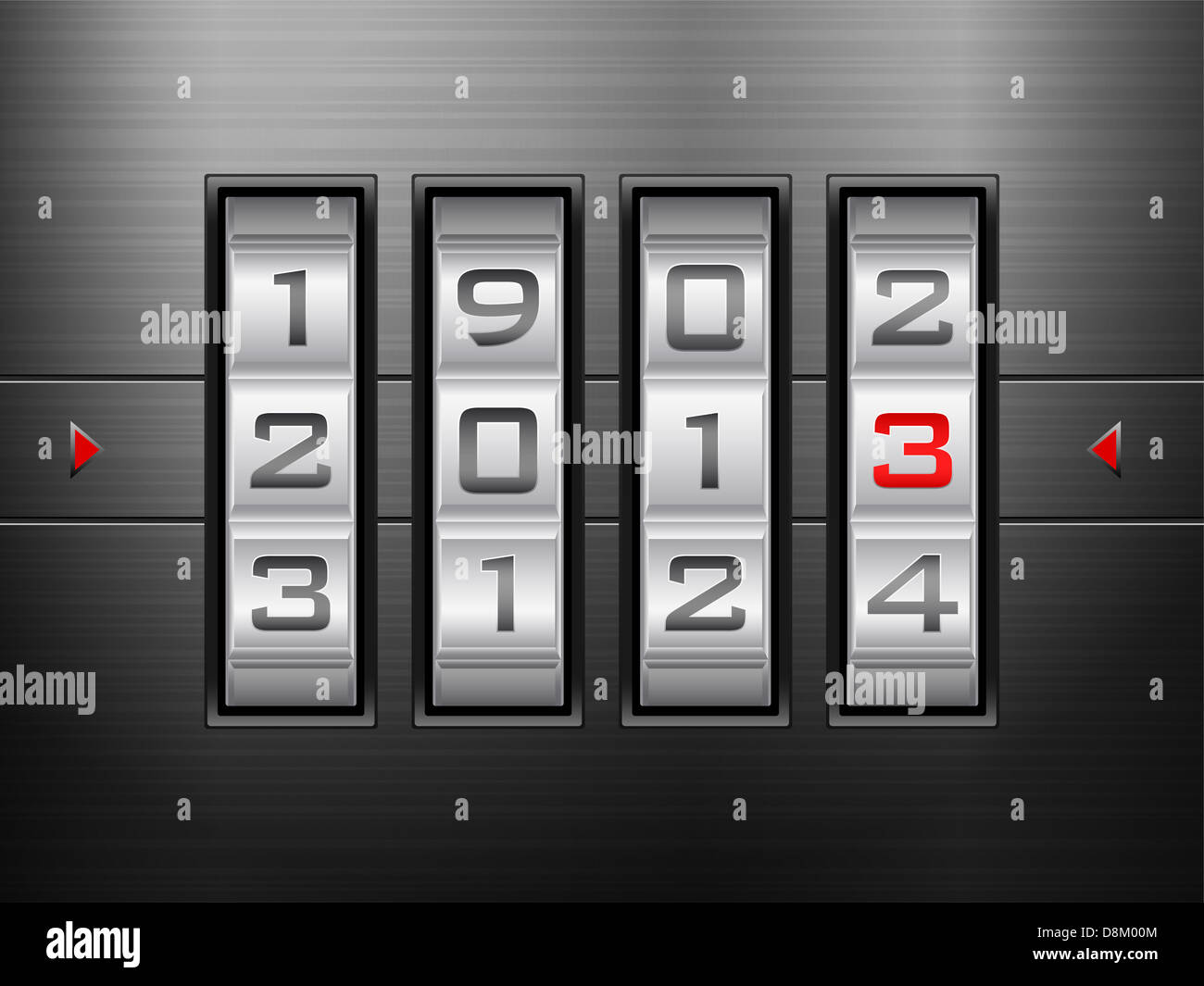 Metallic combination lock 2013 New Year. Vector illustration Stock ...