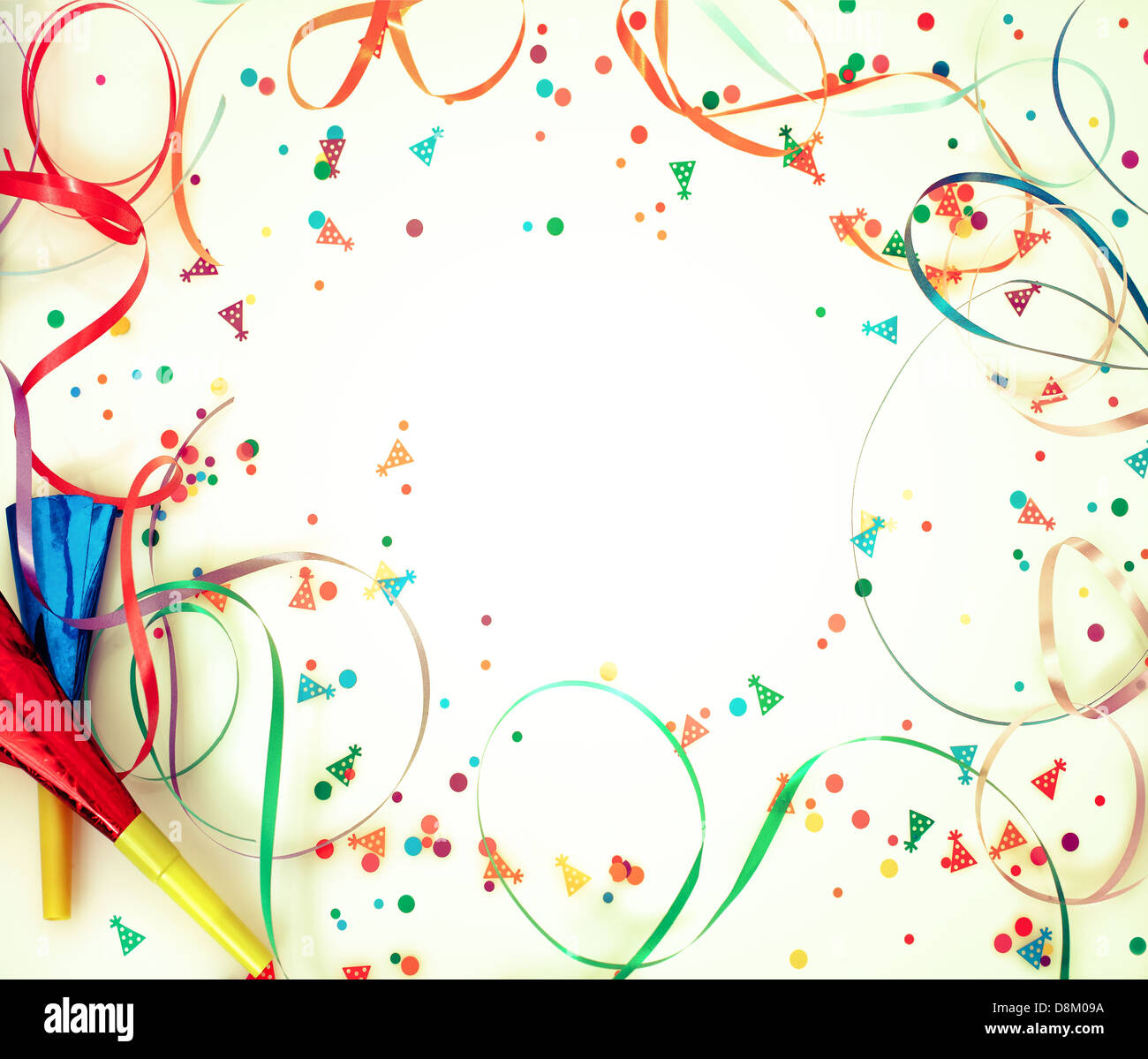 Confetti on retro background Stock Photo - Alamy