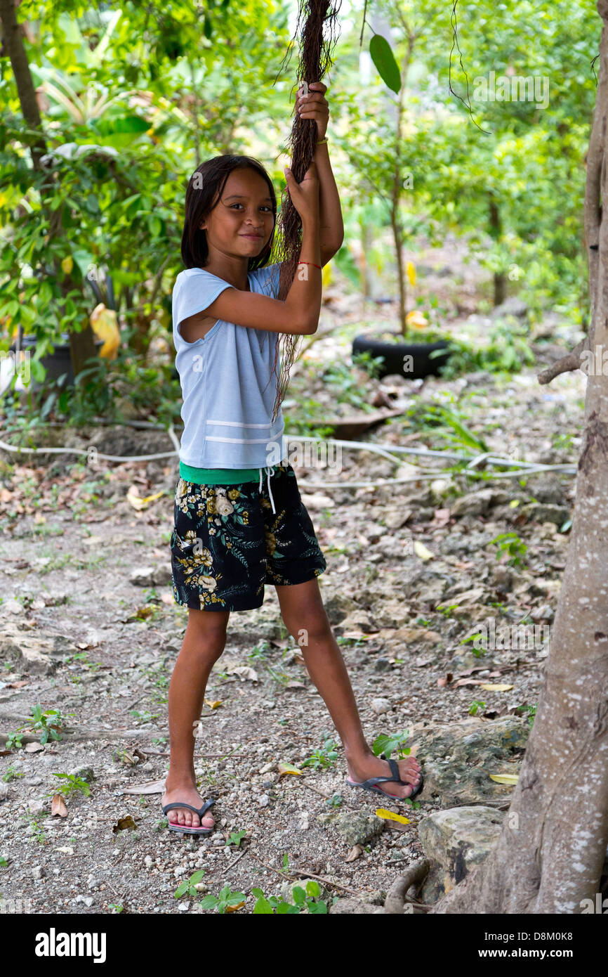 Girl in the Countryside near Moalboal on Cebu Island, Philippines Stock ...