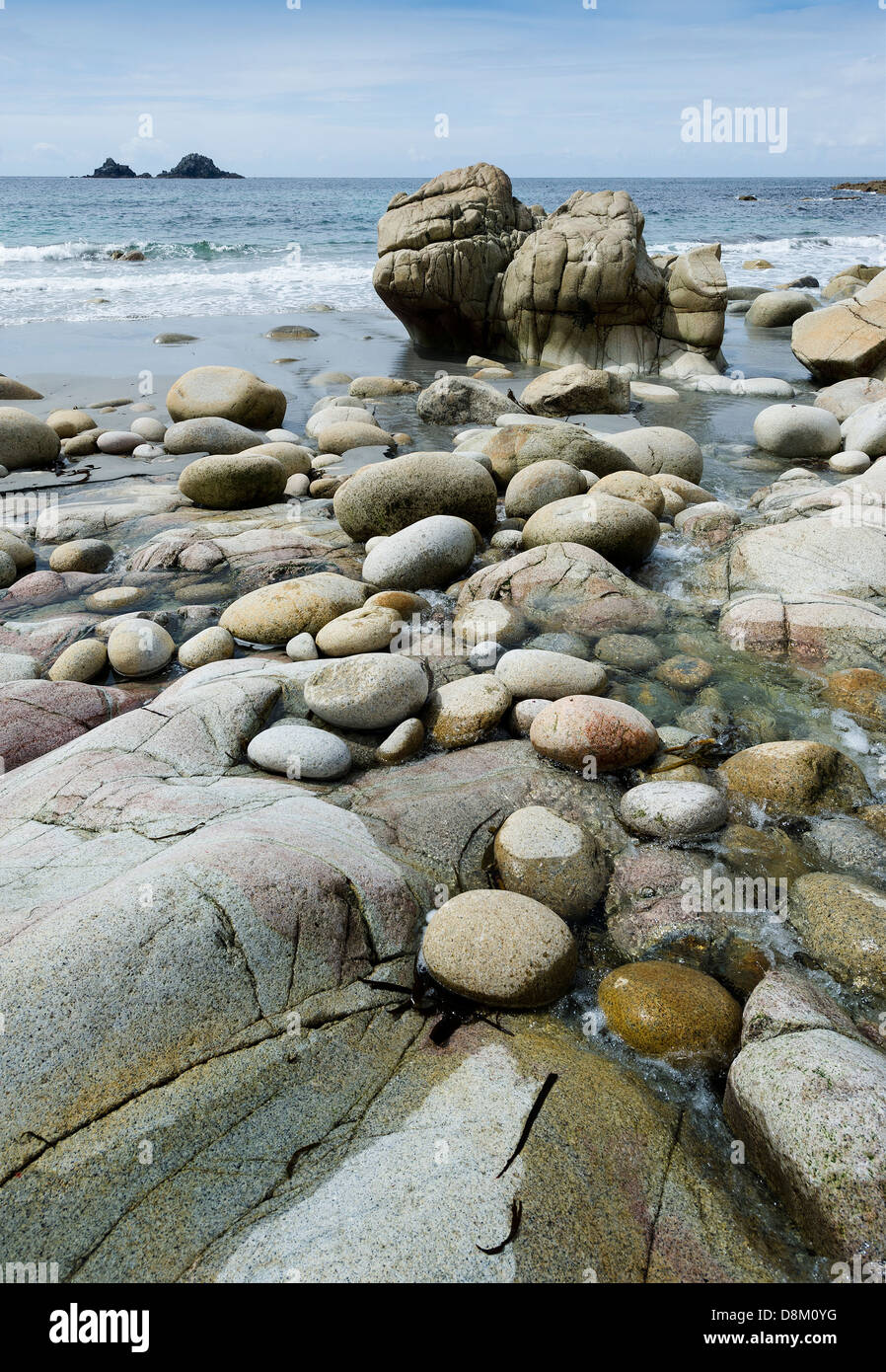 Rocks at Porth Nanven in Cornwall Stock Photo - Alamy