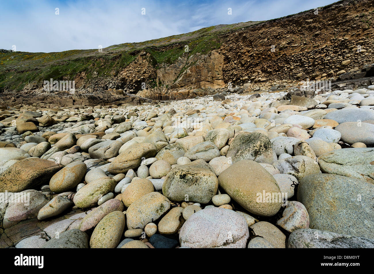 Rocks at Porth Nanven in Cornwall Stock Photo - Alamy
