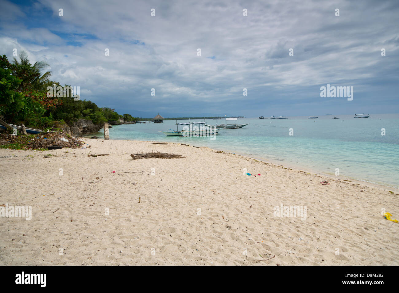 The famous White Beach near Moalboal on Cebu Island, Philippines Stock ...