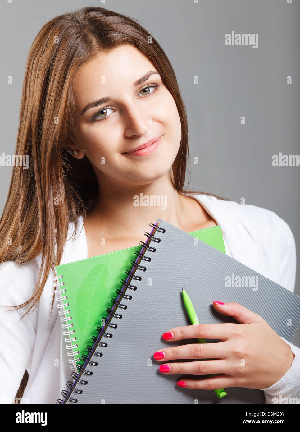 Casual dressed high school student girl Stock Photo - Alamy