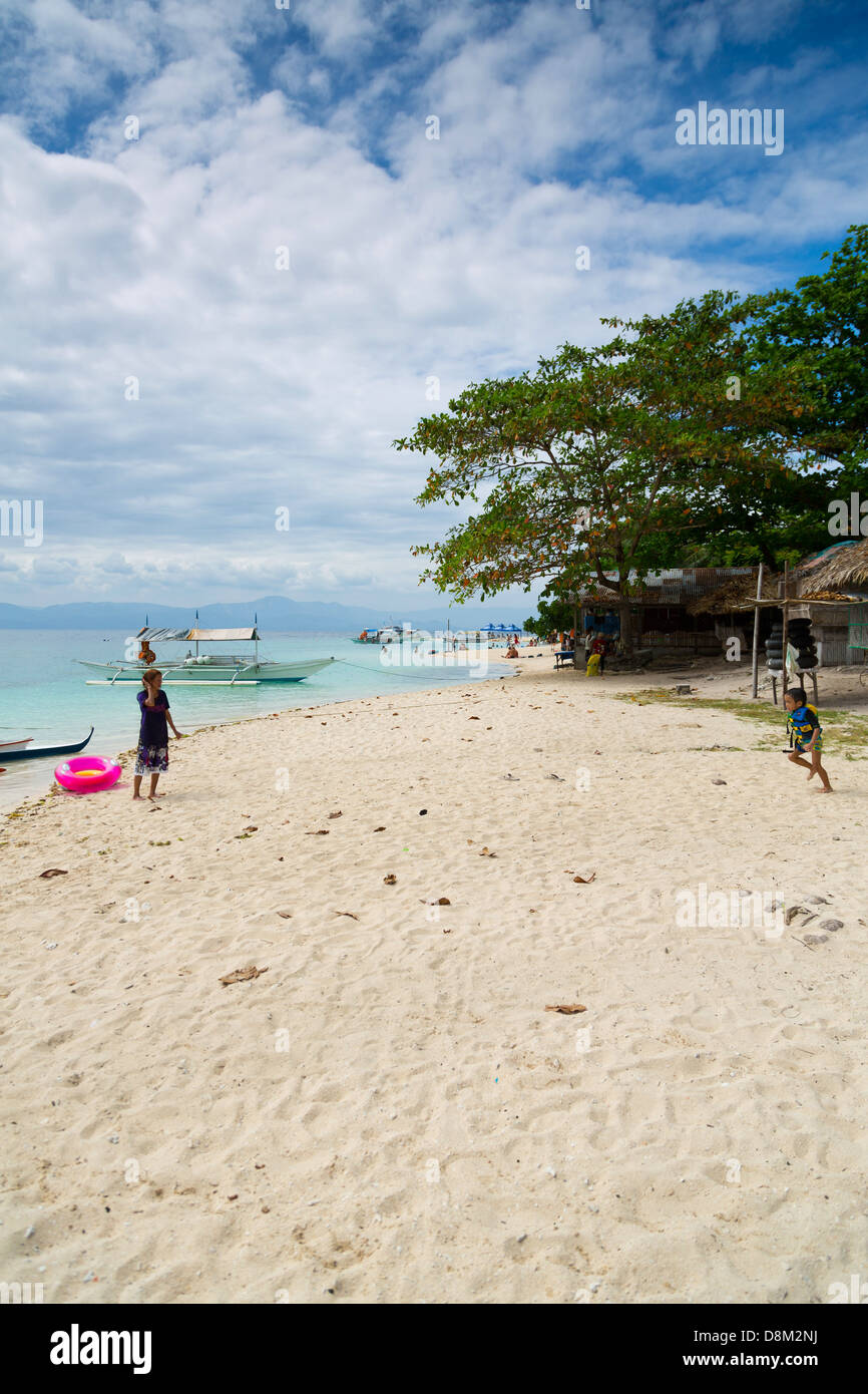 The famous White Beach near Moalboal on Cebu Island, Philippines Stock ...