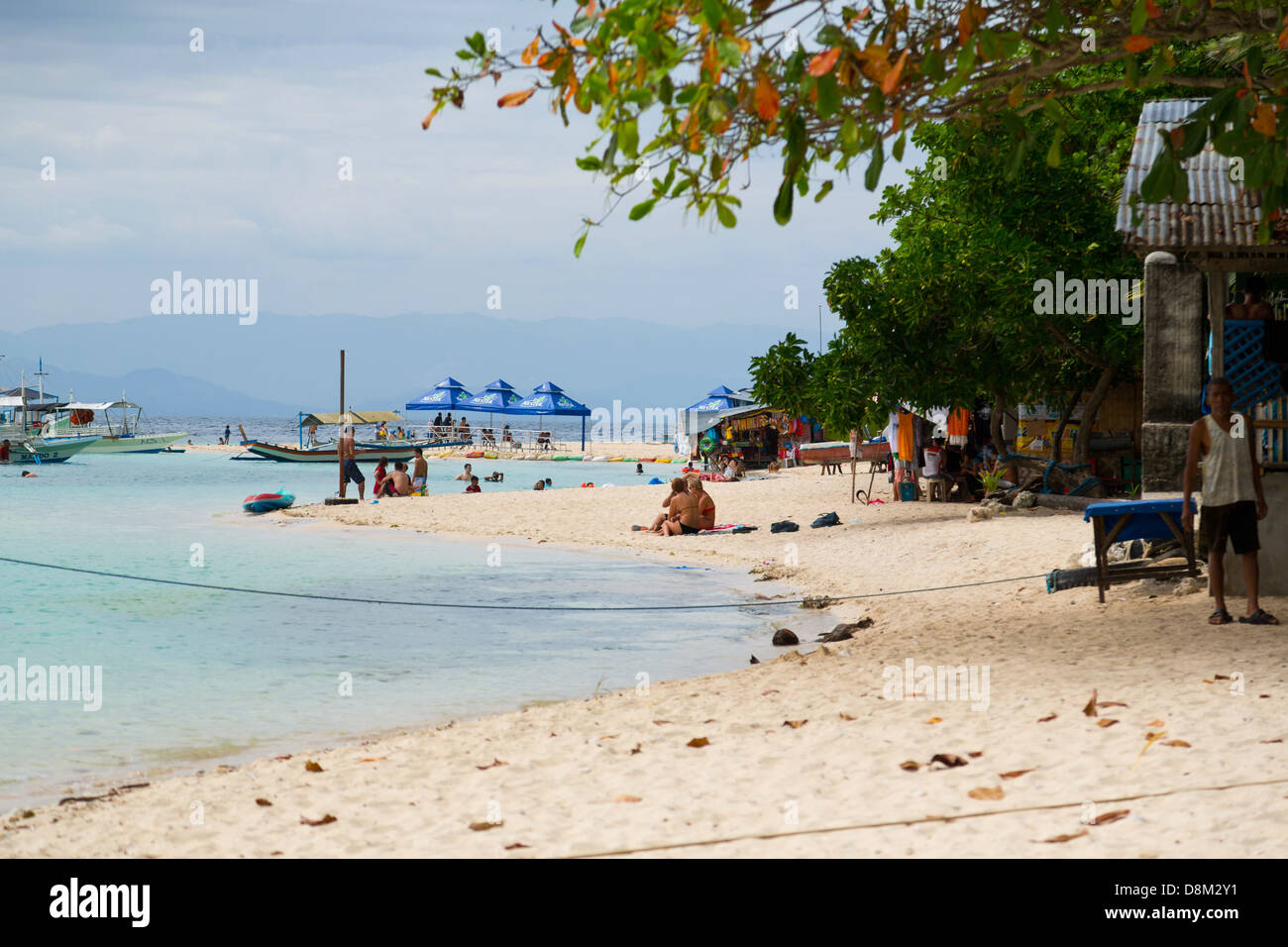 The famous White Beach near Moalboal on Cebu Island, Philippines Stock ...