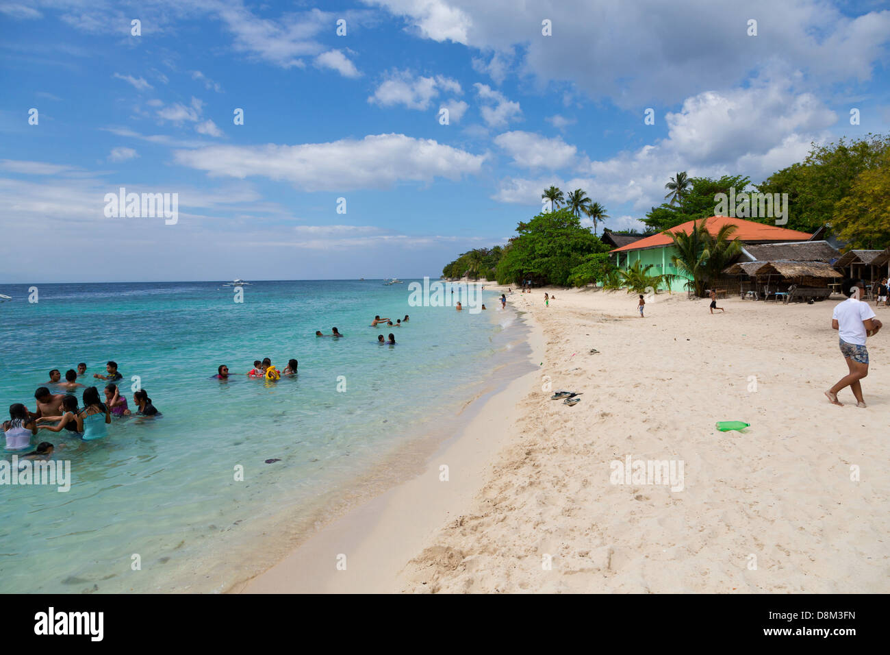 The famous White Beach near Moalboal on Cebu Island, Philippines Stock ...