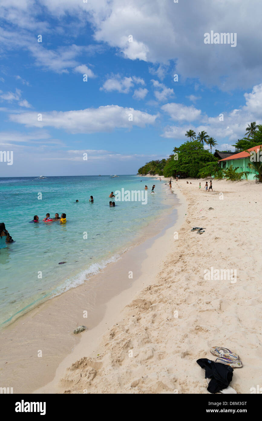 The famous White Beach near Moalboal on Cebu Island, Philippines Stock ...