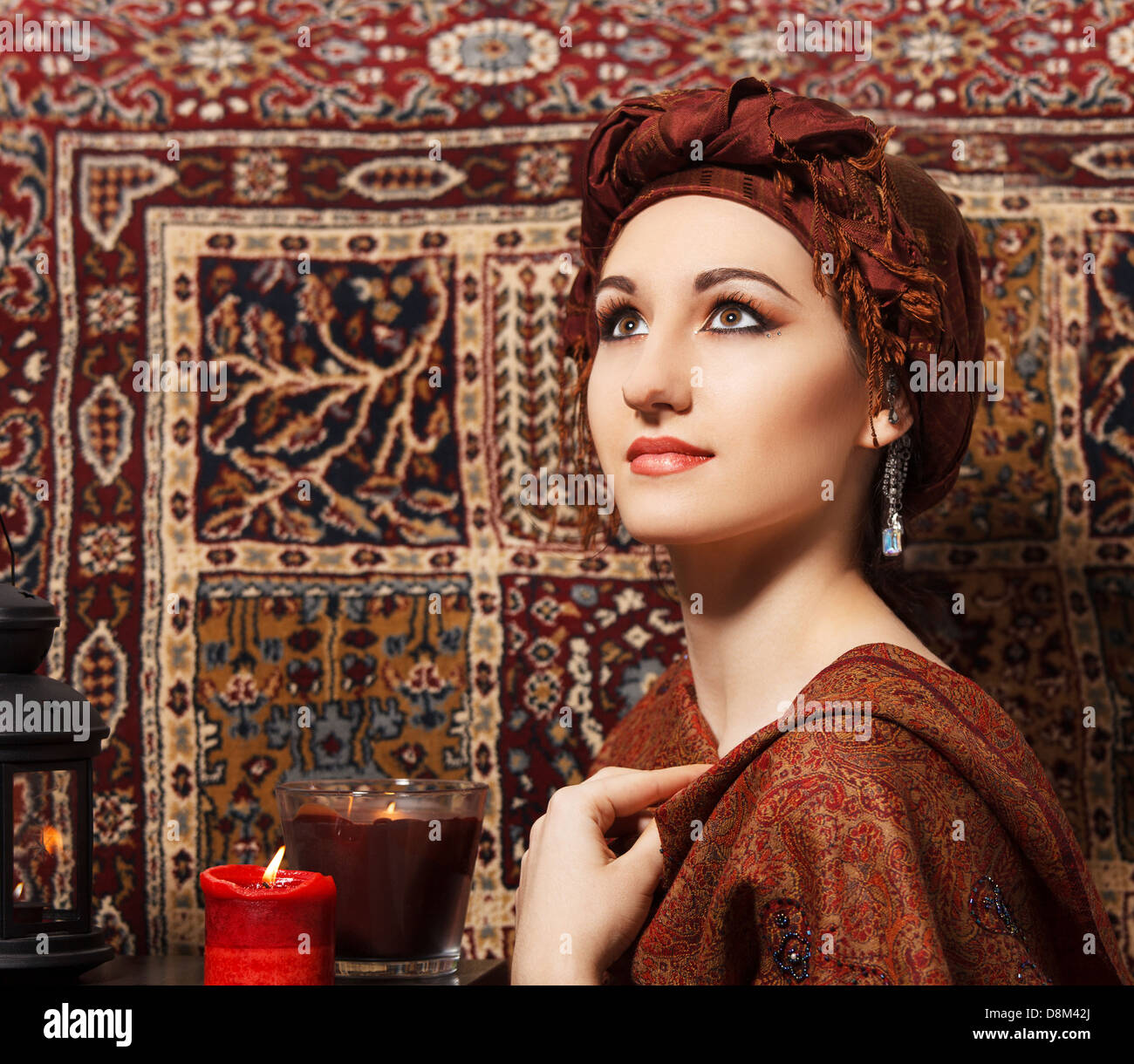 Portrait of a young woman in eastern style Stock Photo - Alamy