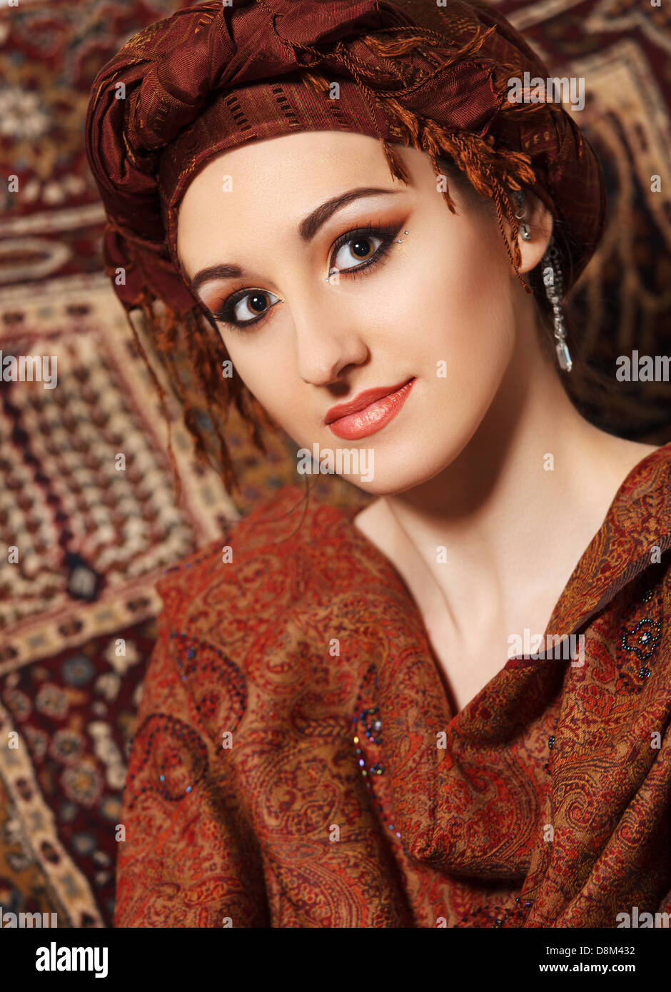 Portrait of a young woman in eastern style Stock Photo - Alamy