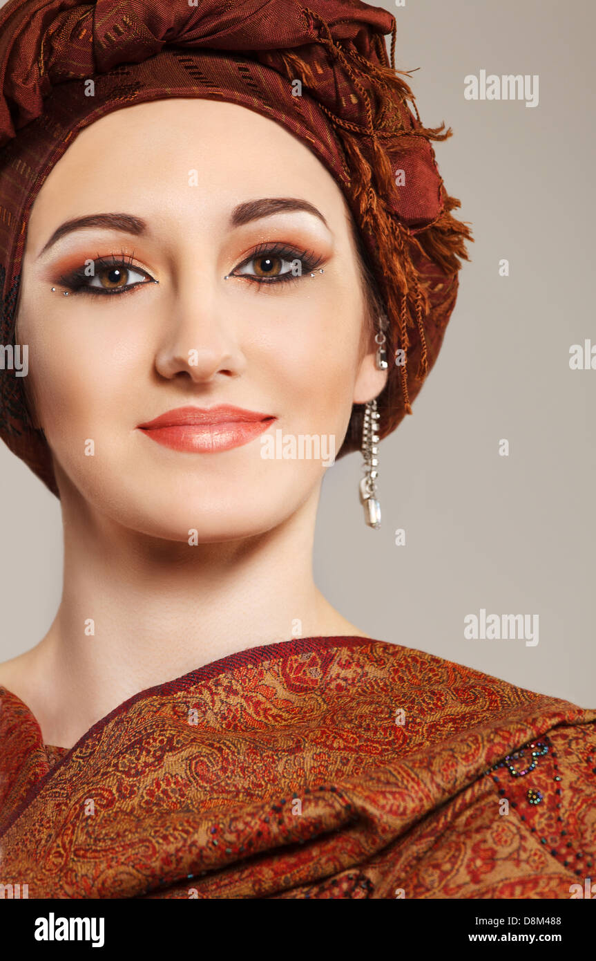 Portrait of a young woman in eastern style Stock Photo - Alamy