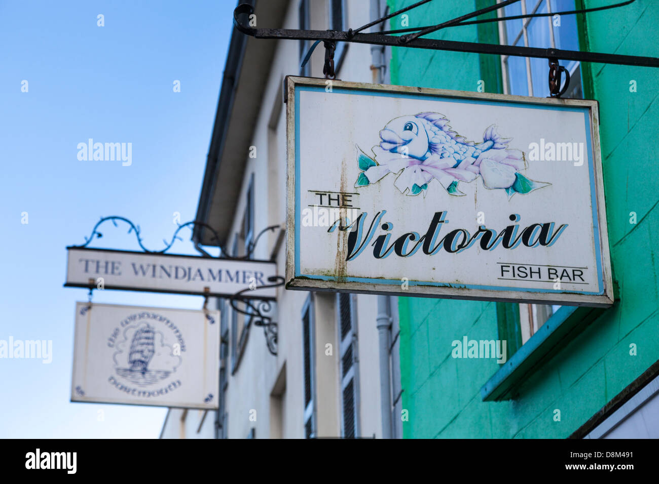Old shop signs in Dartmouth, Devon Stock Photo - Alamy