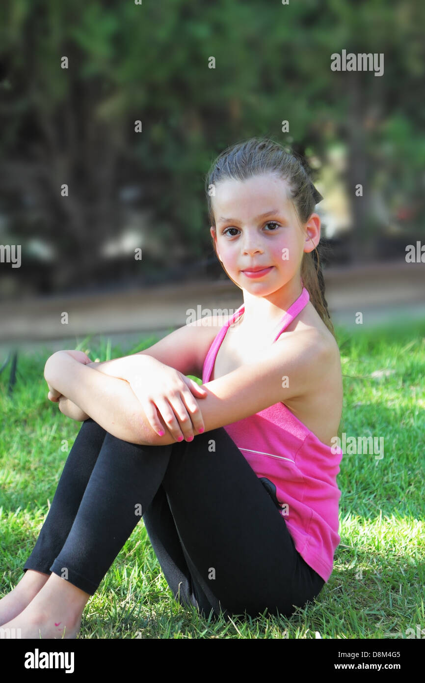 Beautiful and charming seven-year-girl Stock Photo - Alamy