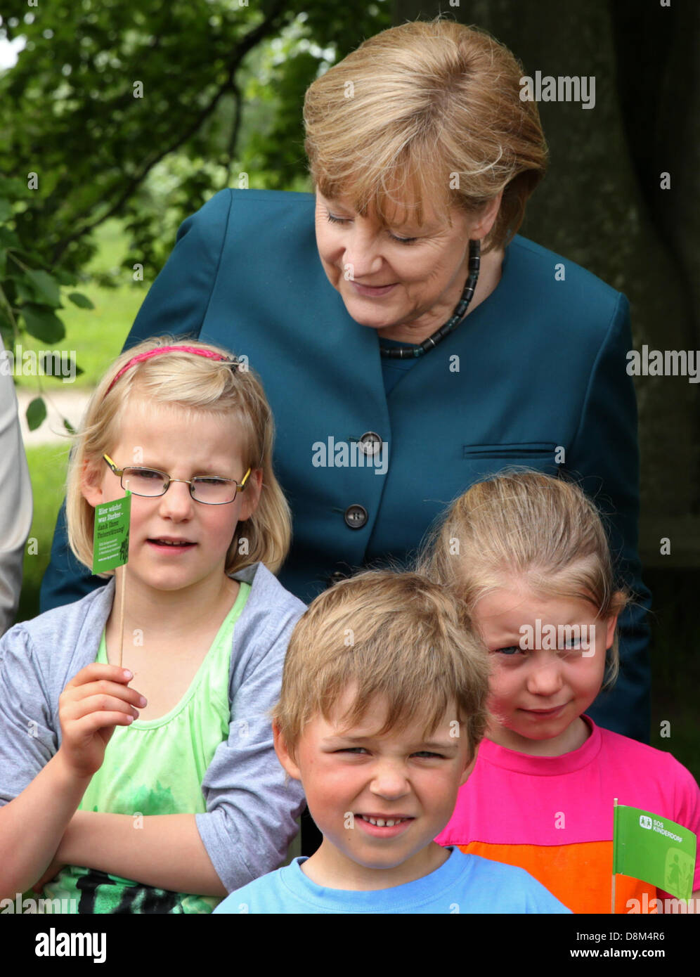 Grimmen, Germany. 31st May 2013. German Chancellor Angela Merkel is ...