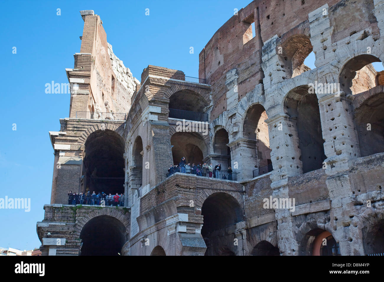 Italy, Lazio, Rome, View of the the ancient Roman Coliseum ruins Stock ...