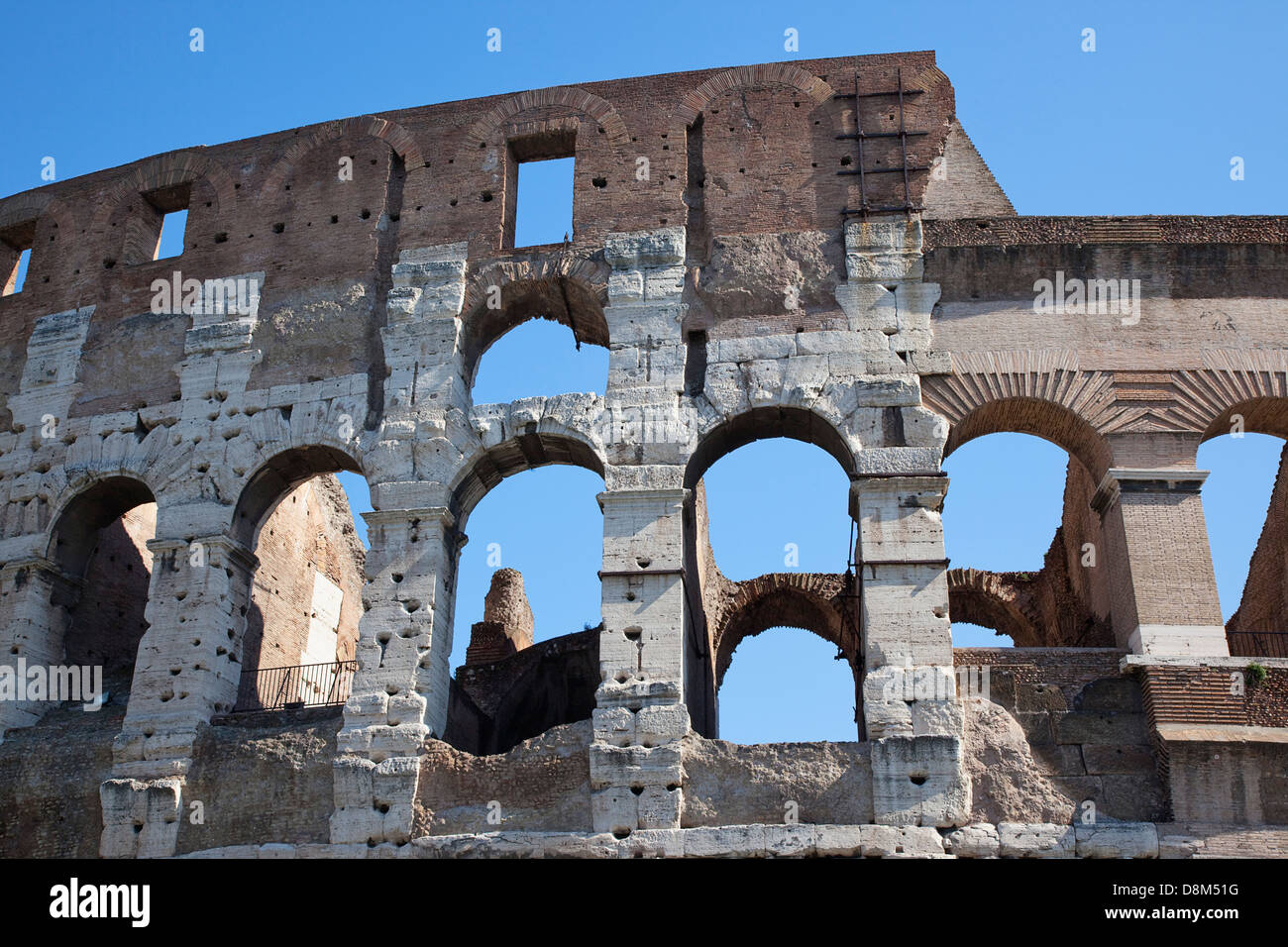 Italy, Lazio, Rome, View of the the ancient Roman Coliseum ruins Stock ...