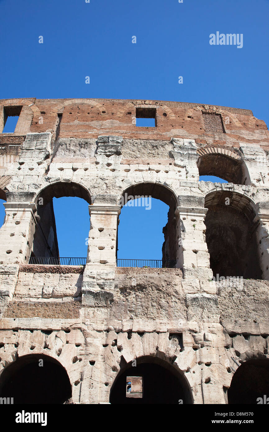 Italy, Lazio, Rome, View of the the ancient Roman Coliseum ruins Stock ...