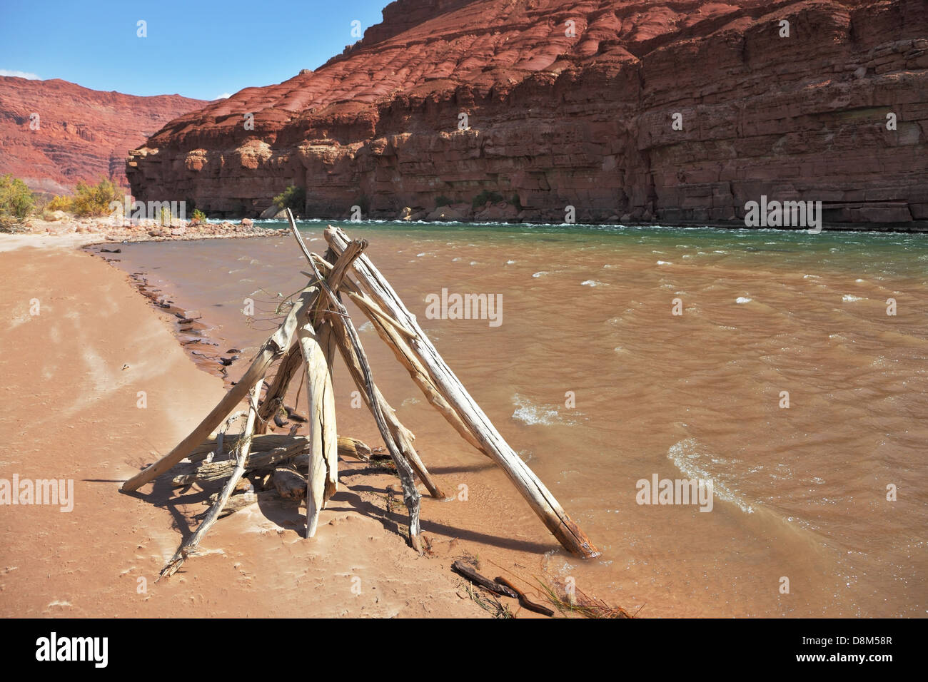 Indian ritual construction of poles Stock Photo - Alamy
