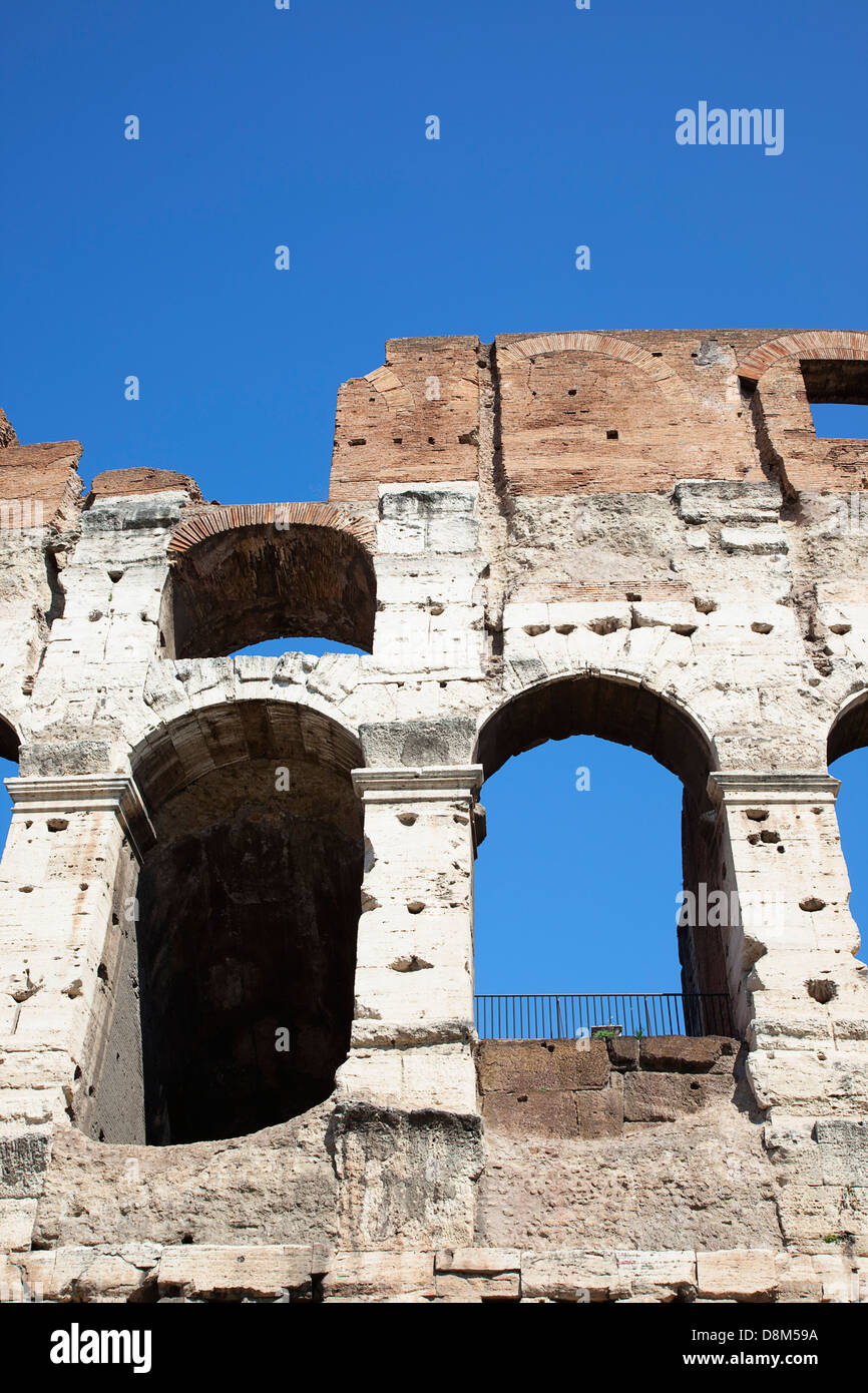 Italy, Lazio, Rome, View of the the ancient Roman Coliseum ruins Stock ...