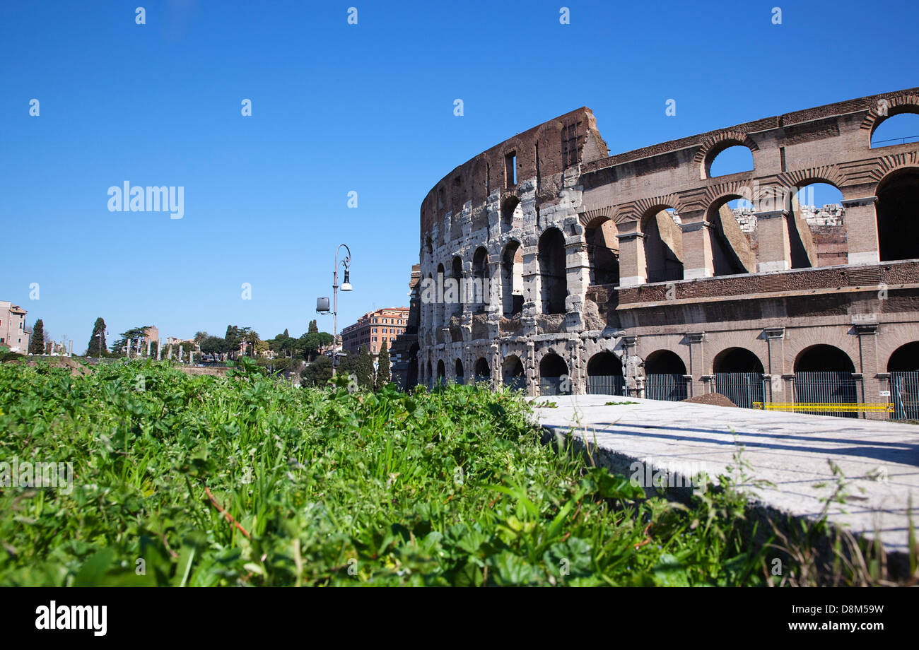 Italy, Lazio, Rome, View of the the ancient Roman Coliseum ruins Stock ...