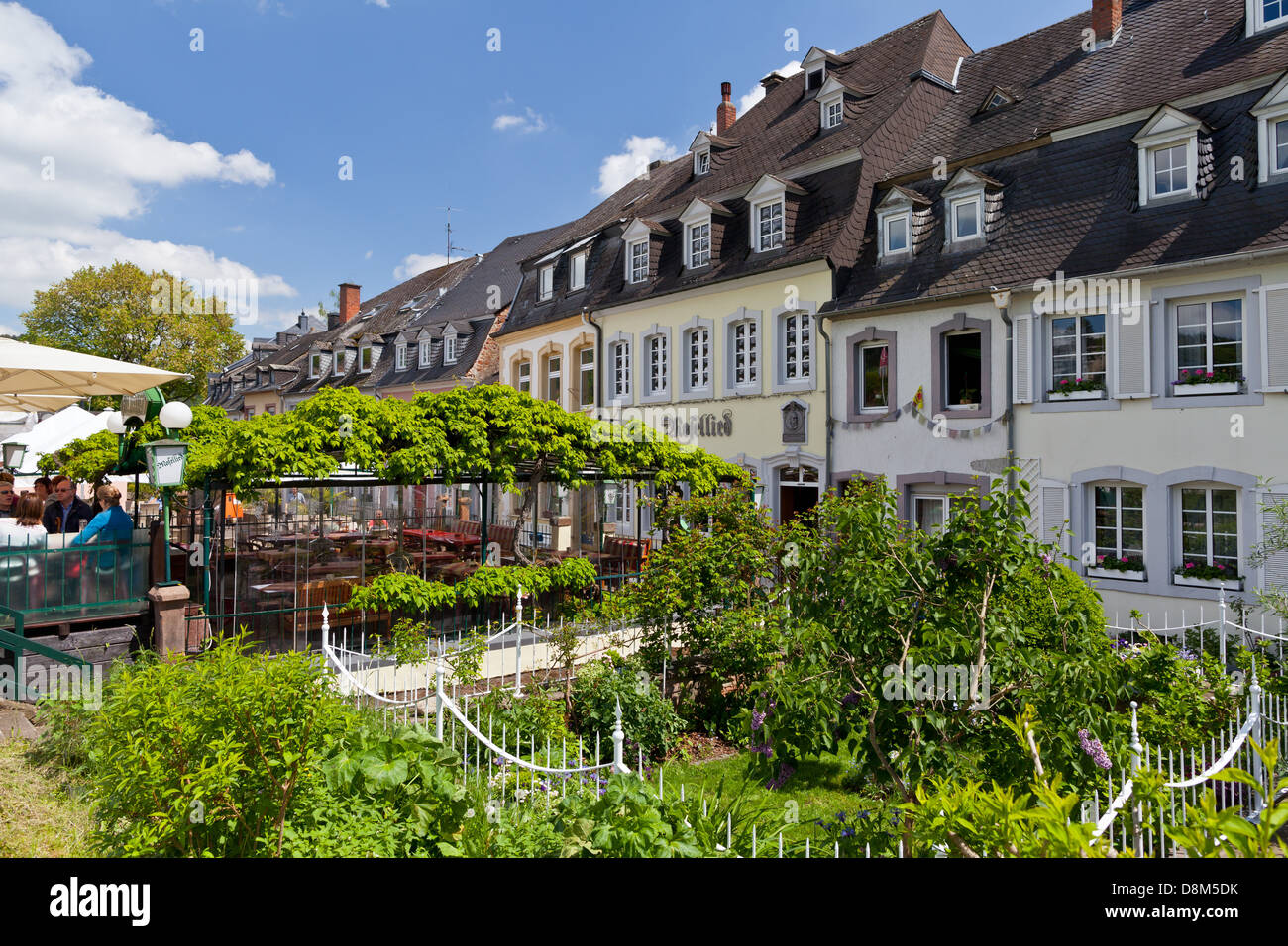Trier/ Treves: Restaurants and houses at the Zurlaubener Ufer at the ...