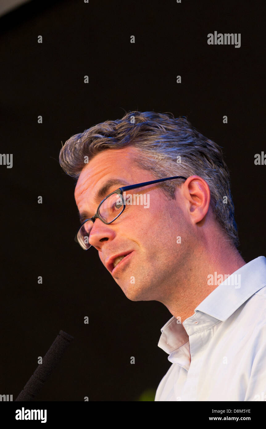 Hay-on-Wye, UK. 31st May 2013. Chris Morgan, the new thriller writer ...