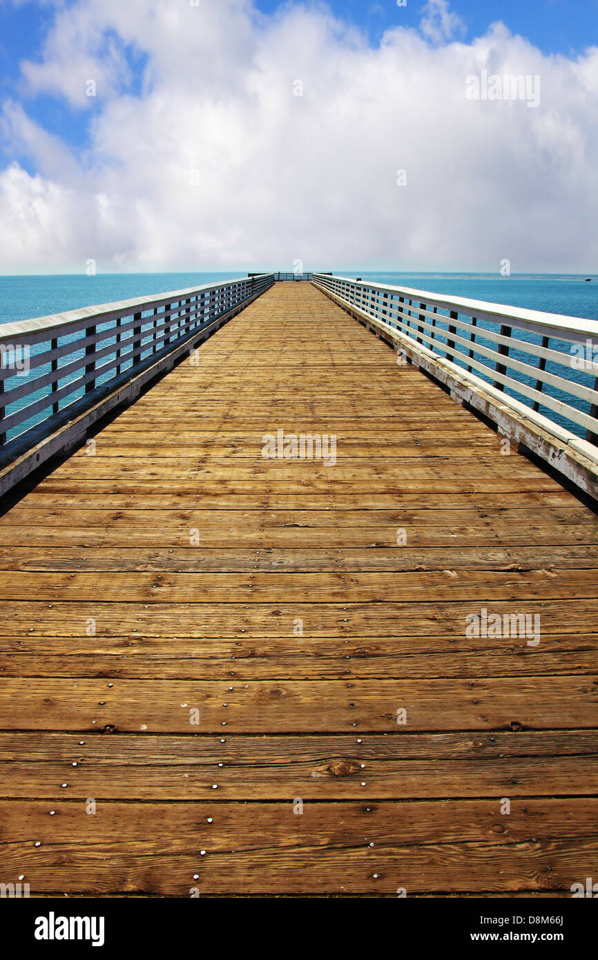 Wooden pier at Pacific coast Stock Photo - Alamy