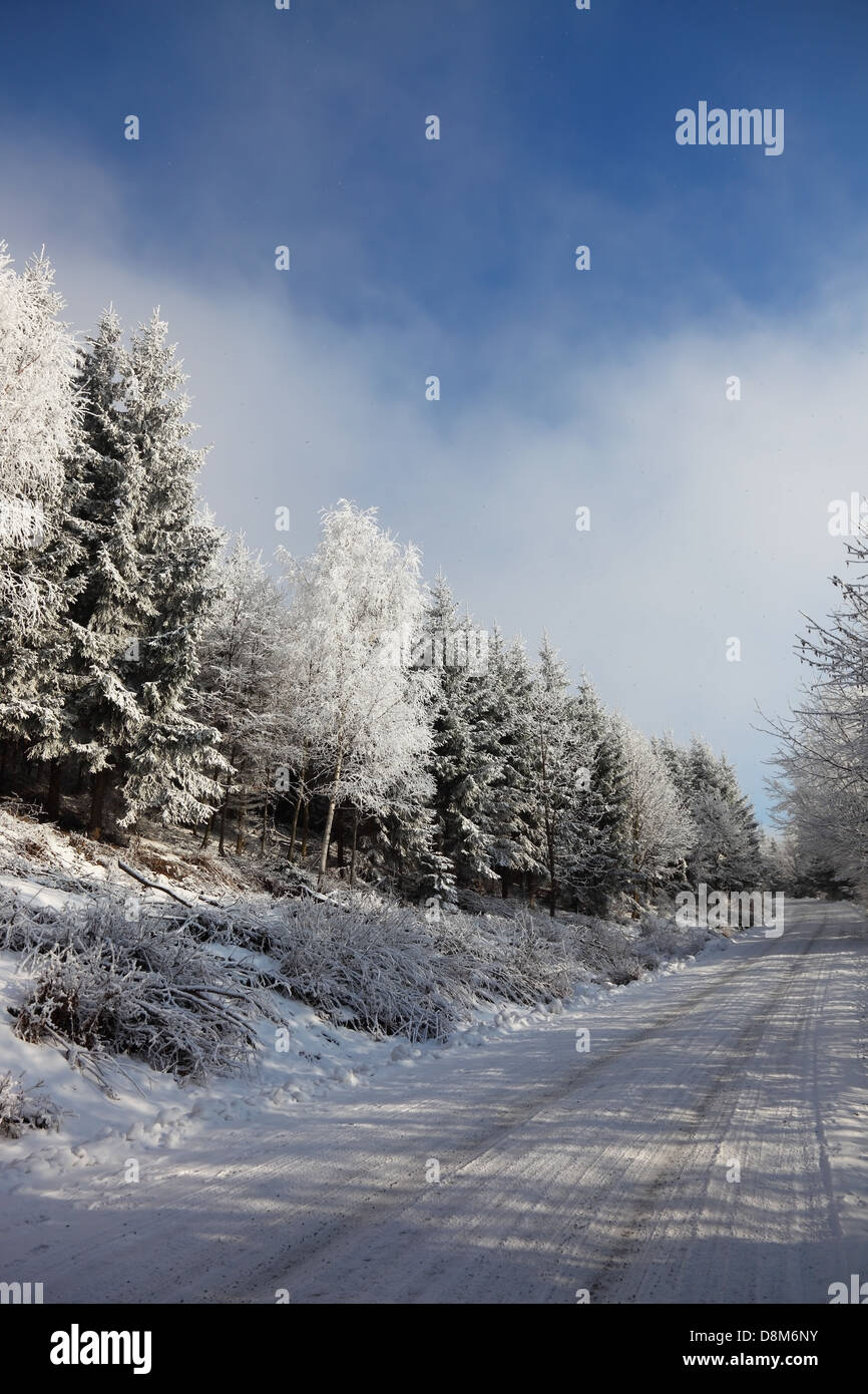 The slippery road in the snow Stock Photo - Alamy