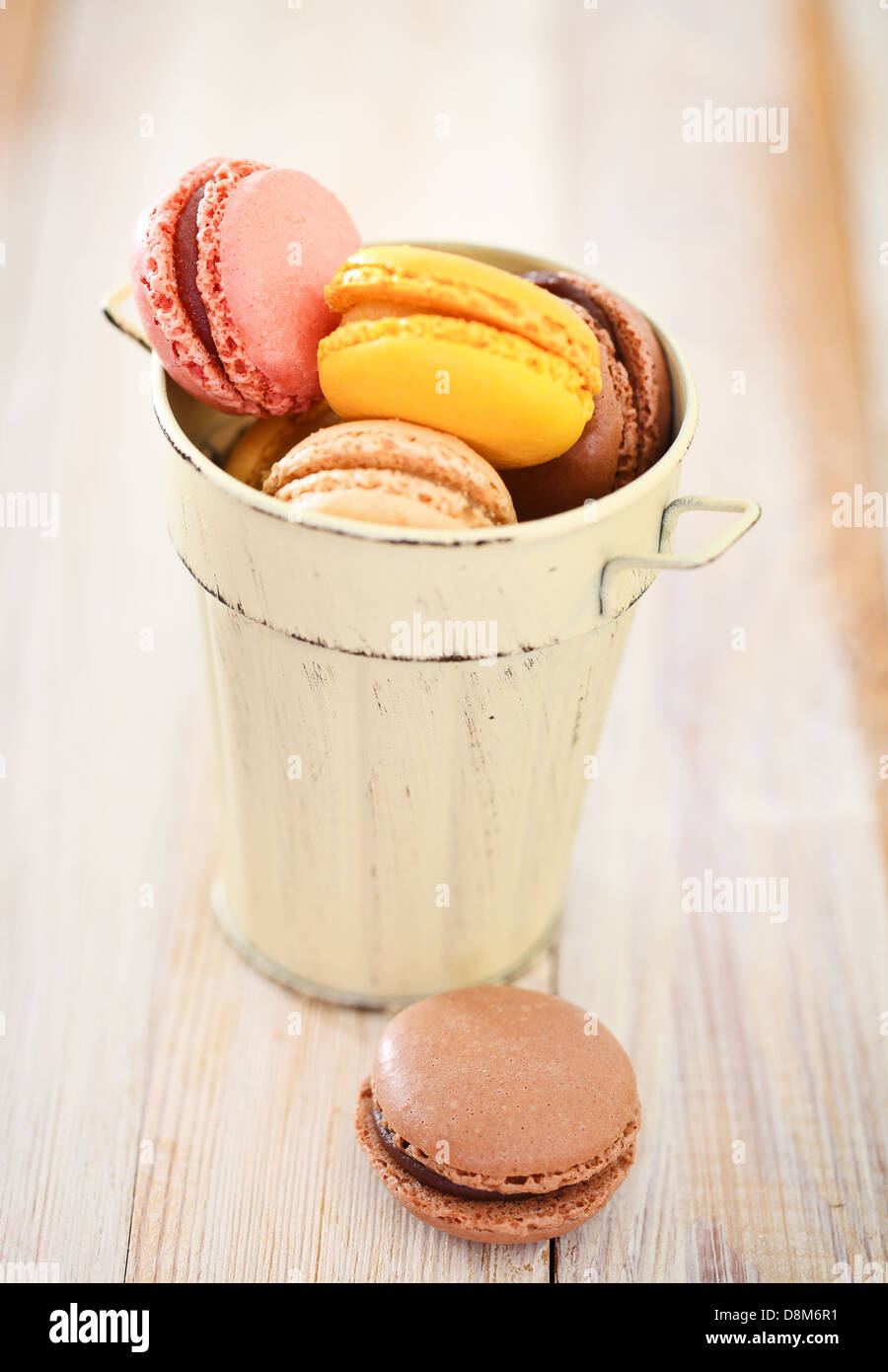 French macaroons in the cup Stock Photo - Alamy