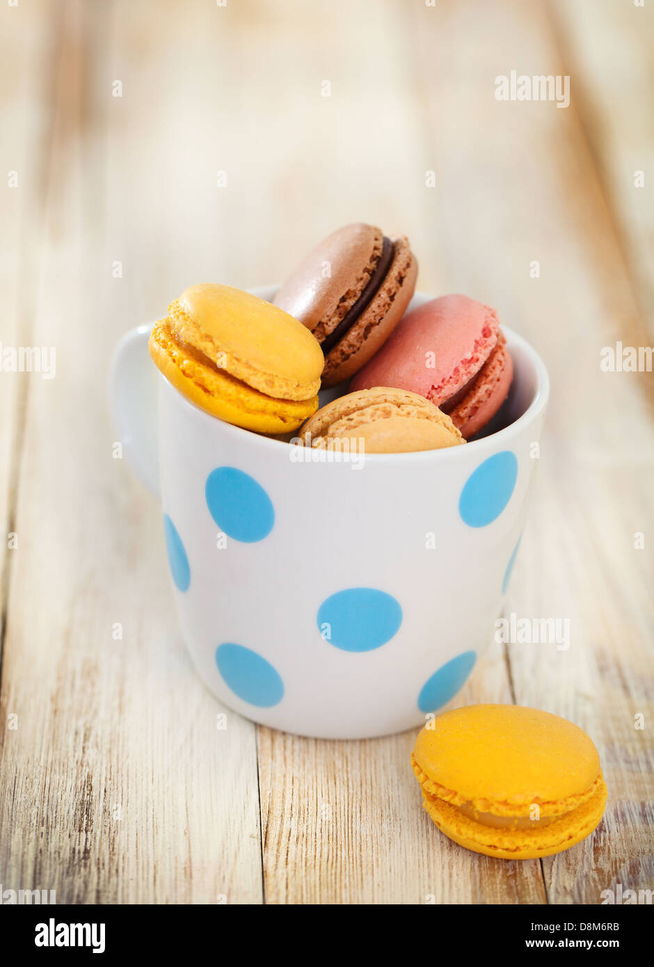 French macaroons in the cup Stock Photo - Alamy