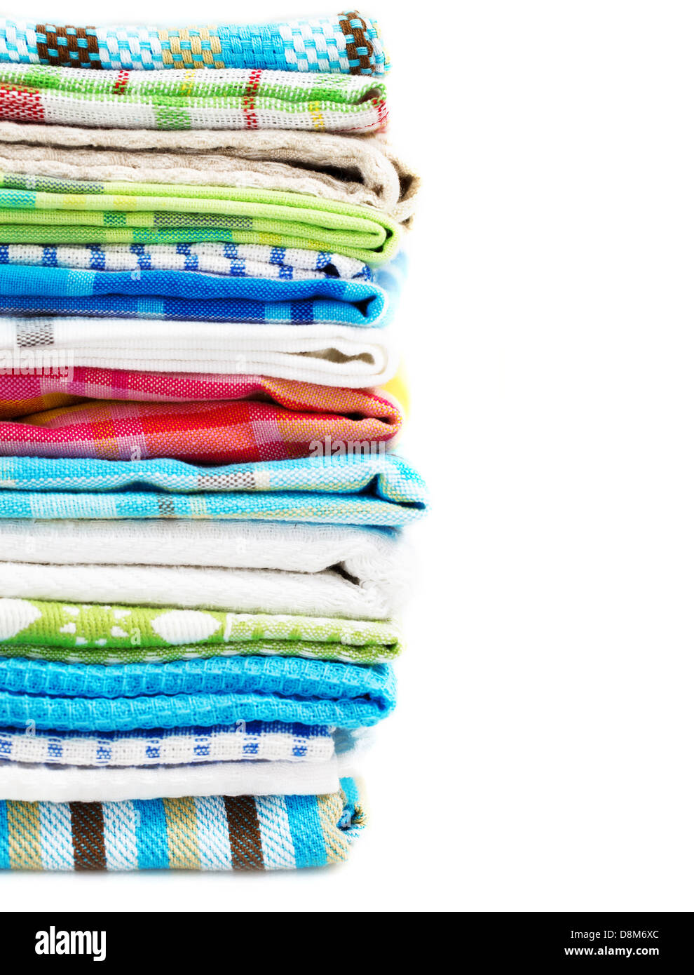 Pile of linen kitchen towels Stock Photo - Alamy