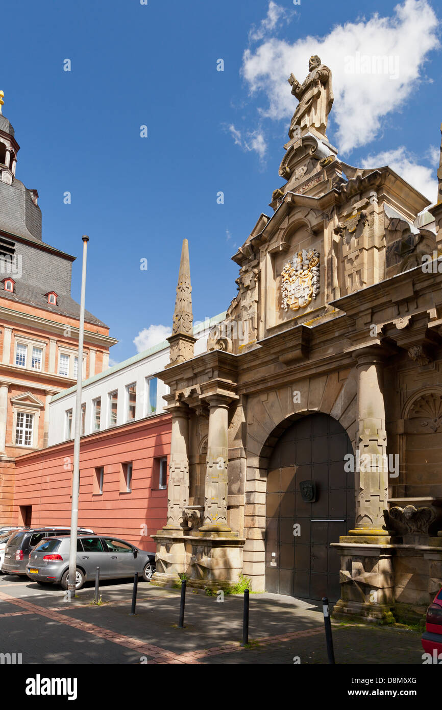 Trier/ Treves: "Roter Turm" (Red tower) next to the Konstantinbasilika ...
