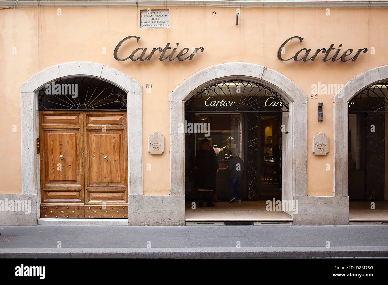 Italy, Lazio, Rome, Via del Condotti, Exterior of the Cartier jewellers ...