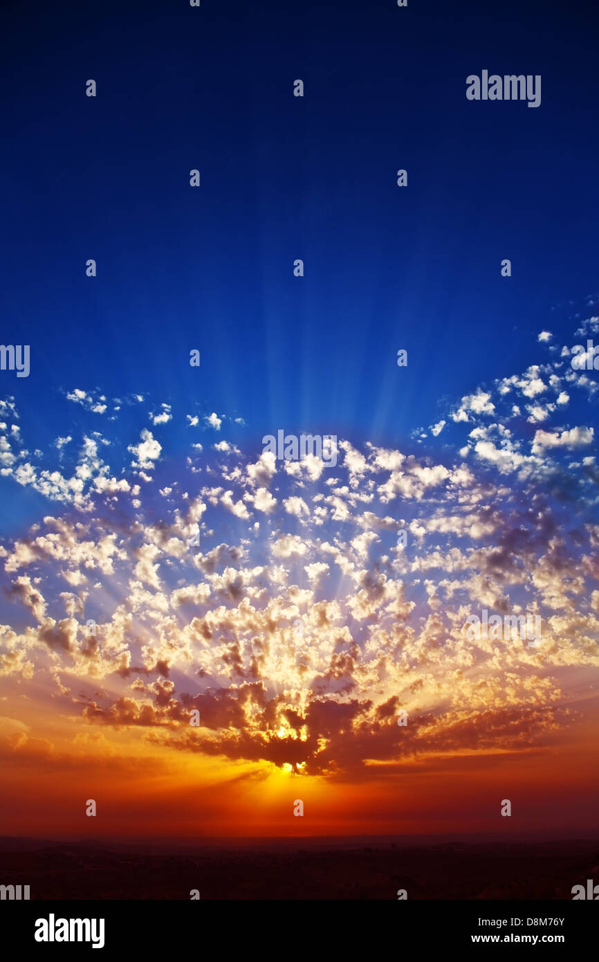 Solemn grandiose sunset on coast Stock Photo - Alamy