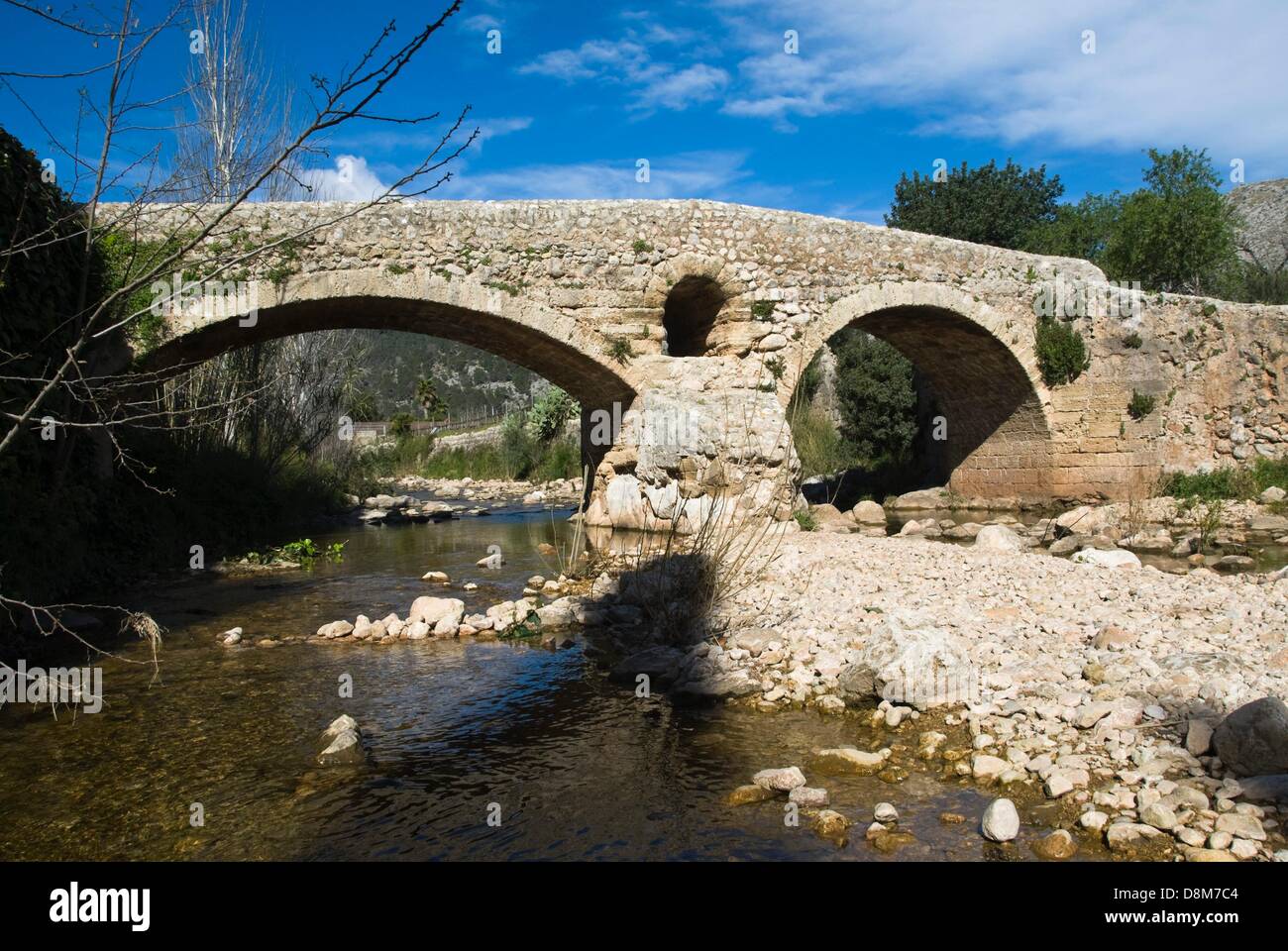 Old roman stonebridge, Pollenca, Mallorca Stock Photo - Alamy