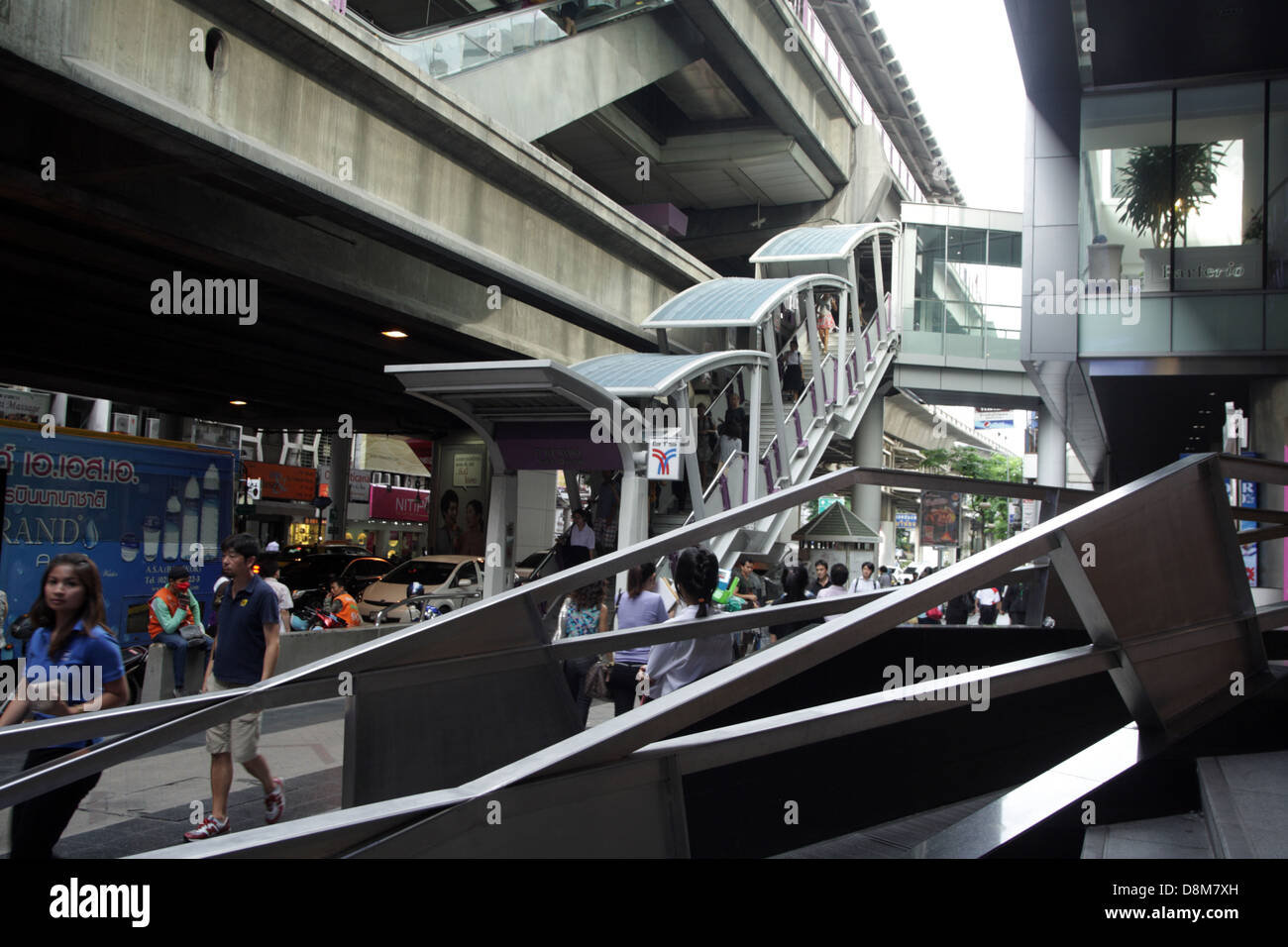 BTS Silom station over Silom road in Bangkok , Thailand Stock Photo - Alamy