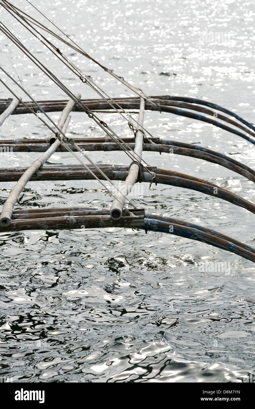 Traditional Outriggers of a Boat near Moalboal on Cebu Island ...