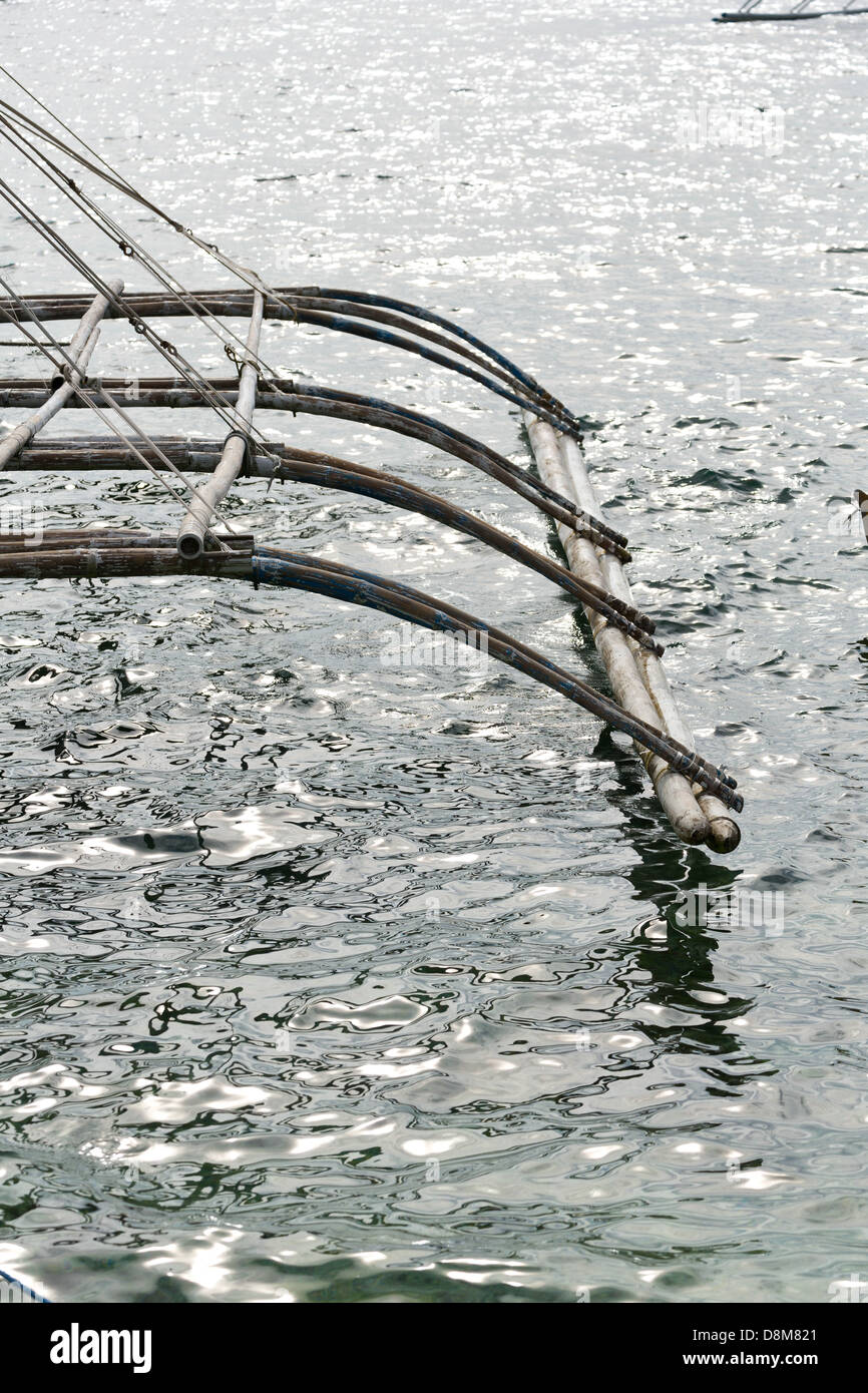 Traditional Outriggers of a Boat near Moalboal on Cebu Island ...