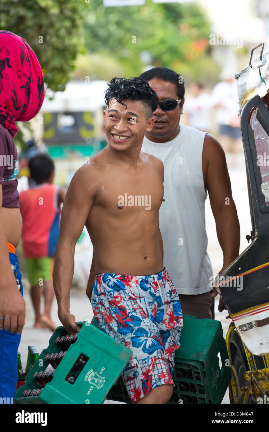 Local Man in Panagsama Beach near Moalboal on Cebu Island, Philippines ...
