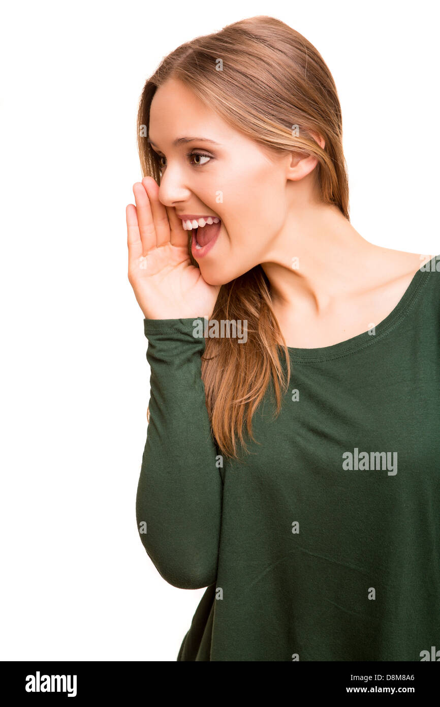 White blonde woman side profile hi-res stock photography and images - Alamy